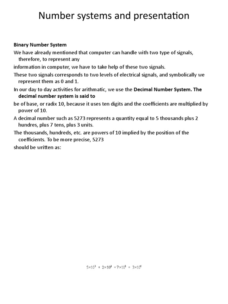 Module 1c Number Systems and Presentation | PDF | Numbers | Decimal