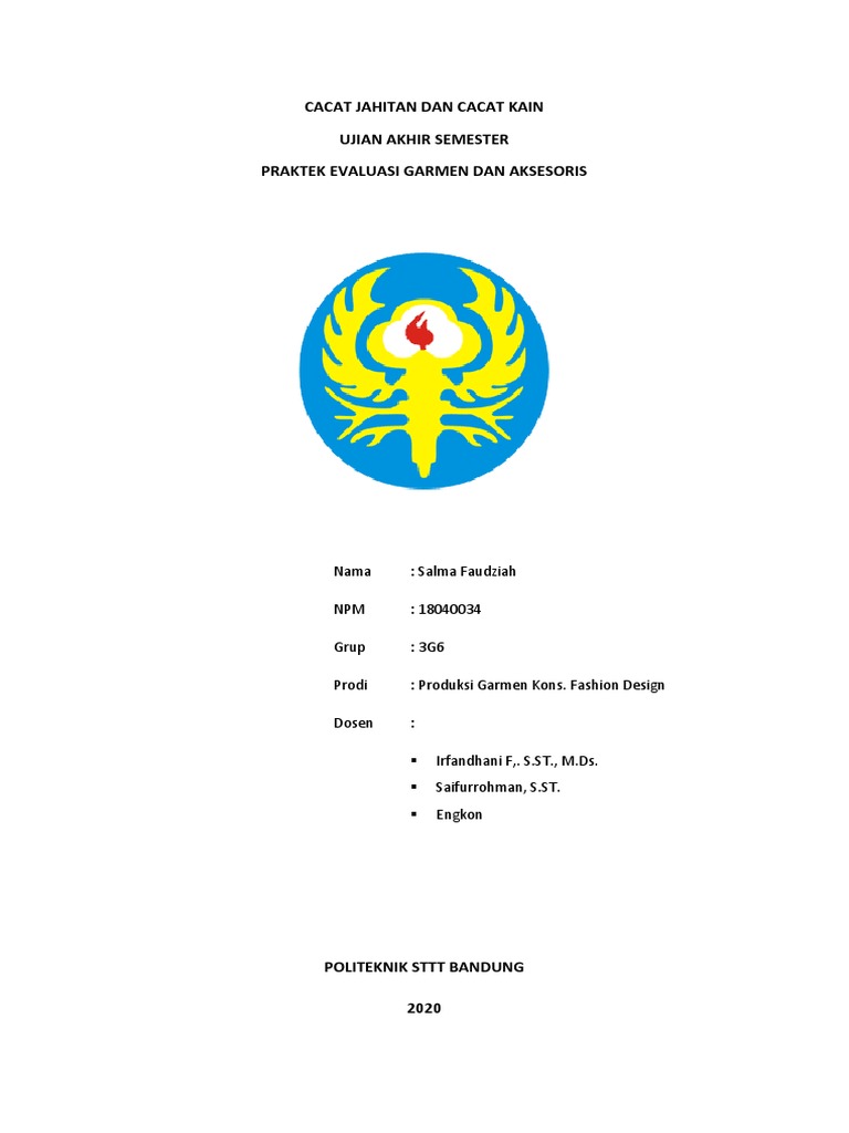 Tugas Cacat Jahitan Dan Cacat Kain | PDF