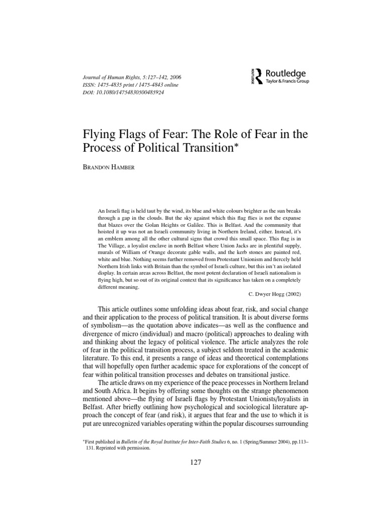 Fear's Impact on Political Transitions | PDF | Identity (Social Science ...