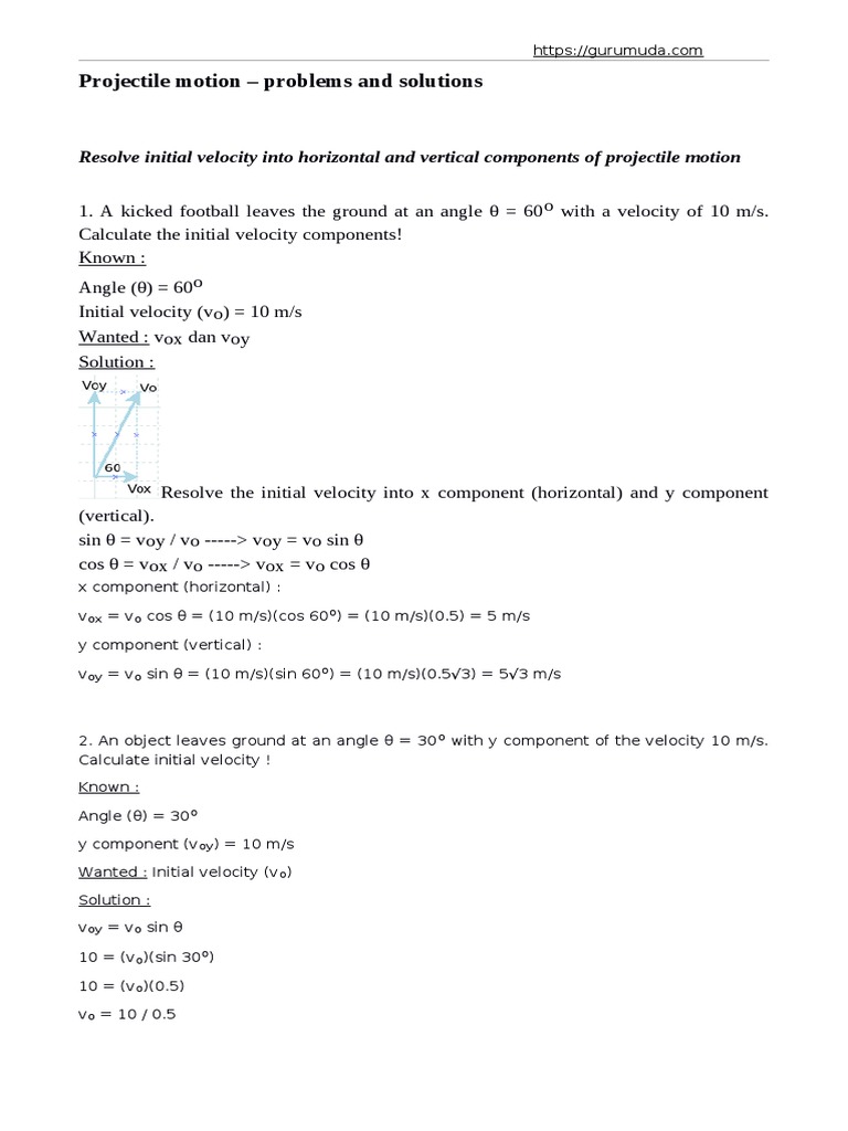 Projectile Motion | PDF | Acceleration | Velocity