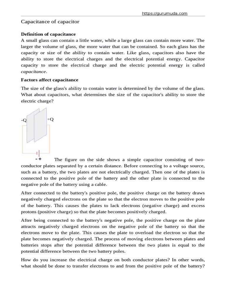 Capacitance of Capacitor | Download Free PDF | Capacitance | Capacitor
