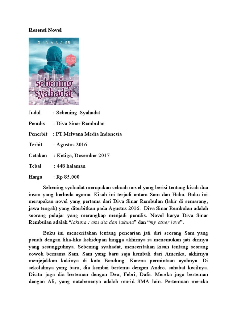 Resensi Novel SEBENING SYAHADAT | PDF