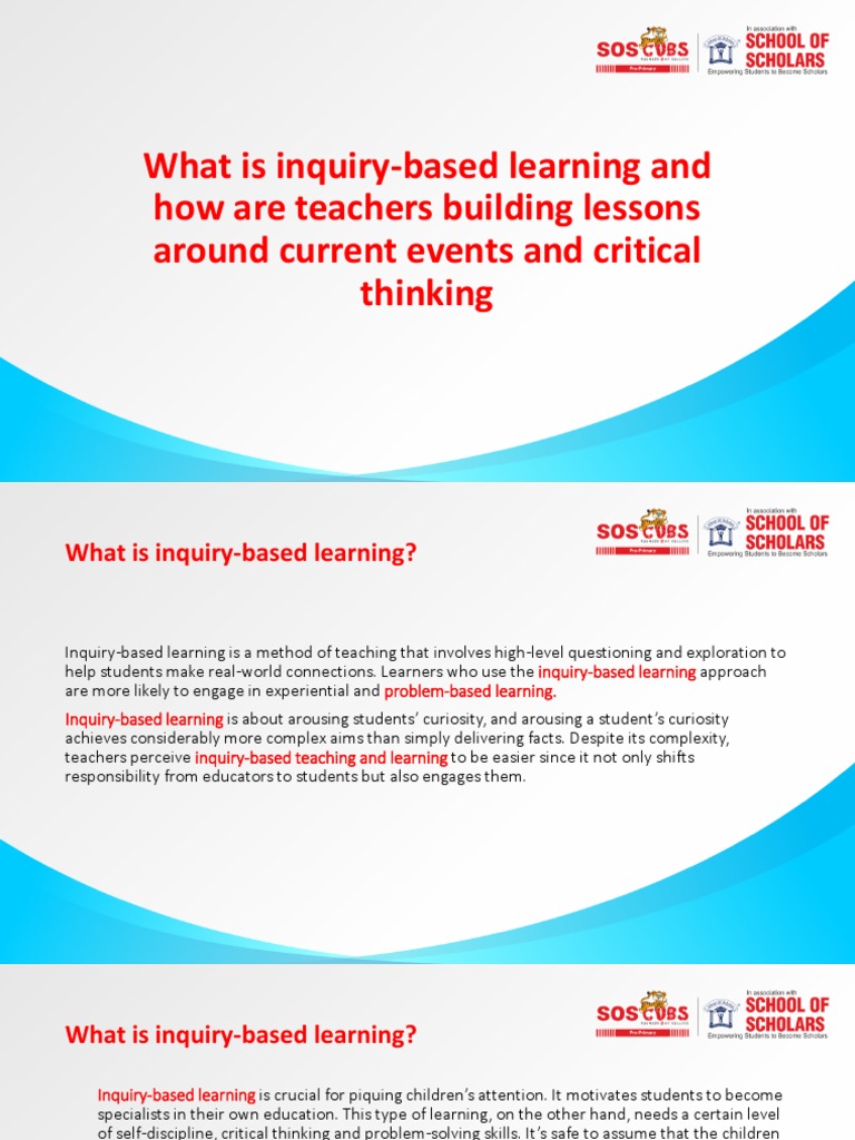 What Is Inquiry-Based Learning | PDF | Inquiry Based Learning | Teachers