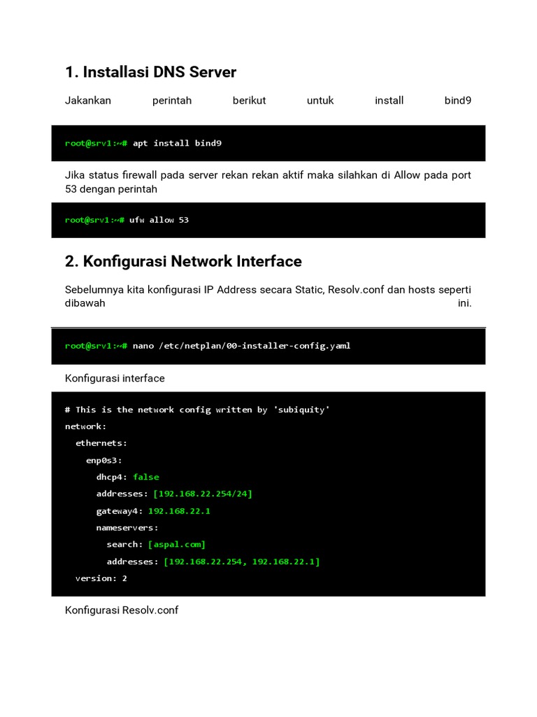 Instal DNS Server | PDF