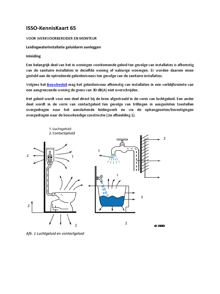 ISSO Kenniskaart 65 - Leidingwaterinstallatie Geluidarm Aanleggen | PDF