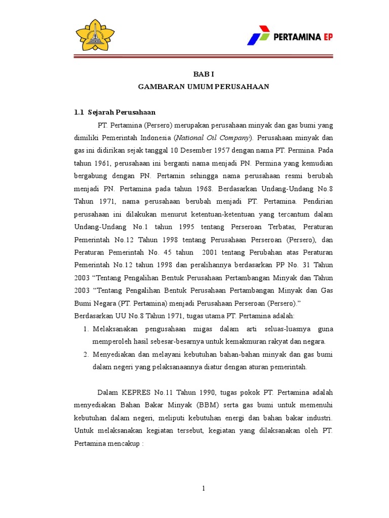 BAB 1 Laporan KP | PDF