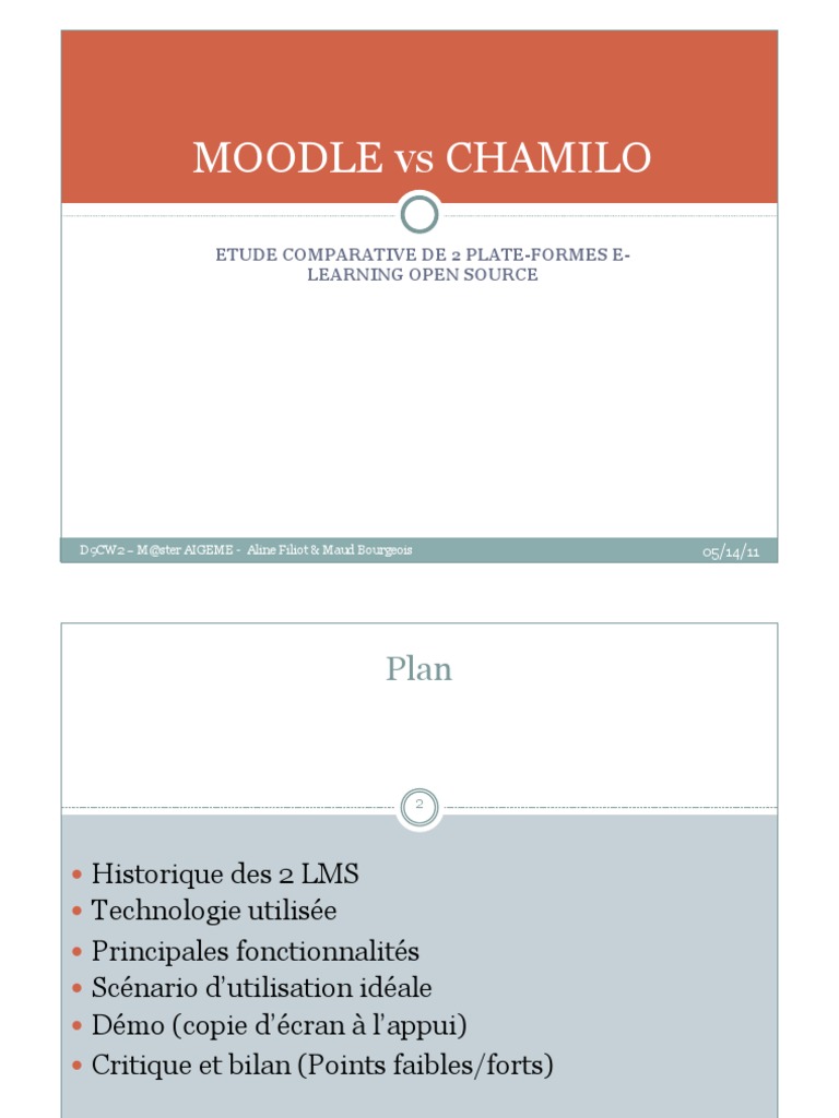 Comparaison Moodle et Chamilo E-Learning | PDF | Moodle | Forum Internet