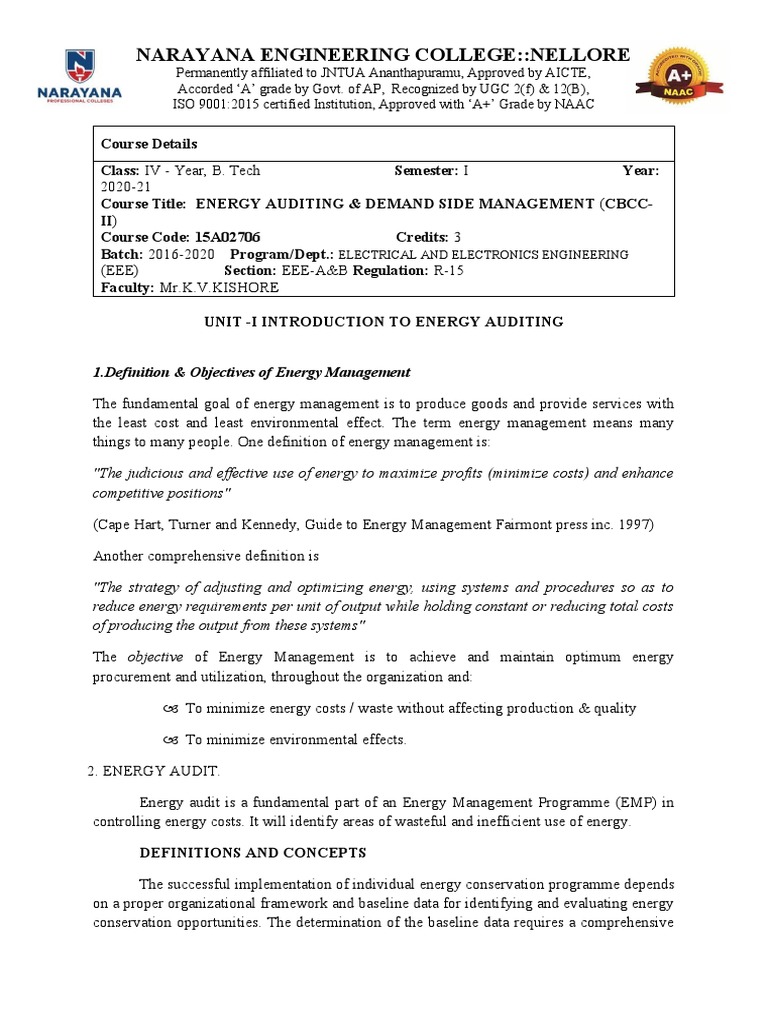 Narayana Engineering College::Nellore: 1.definition & Objectives of ...