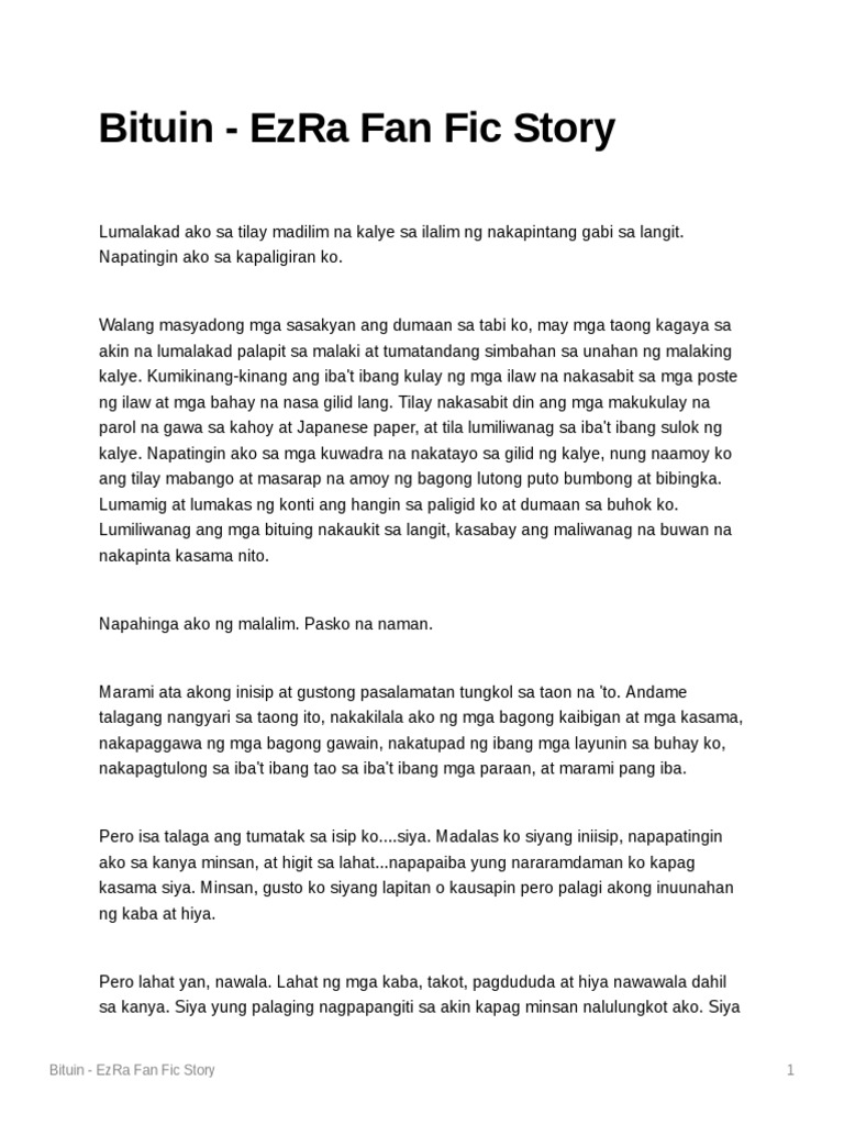 Bituin - EzRa Fan Fic Story | PDF