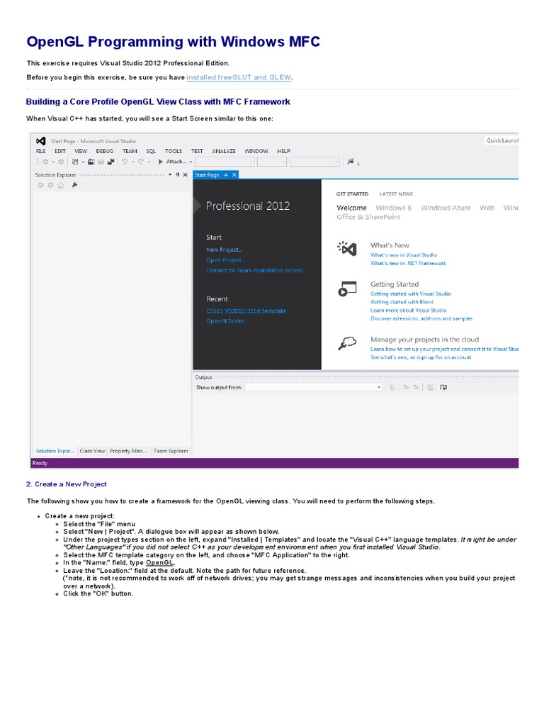 OpenGL Programming With Windows MFC | PDF | Computer File | Computer Programming