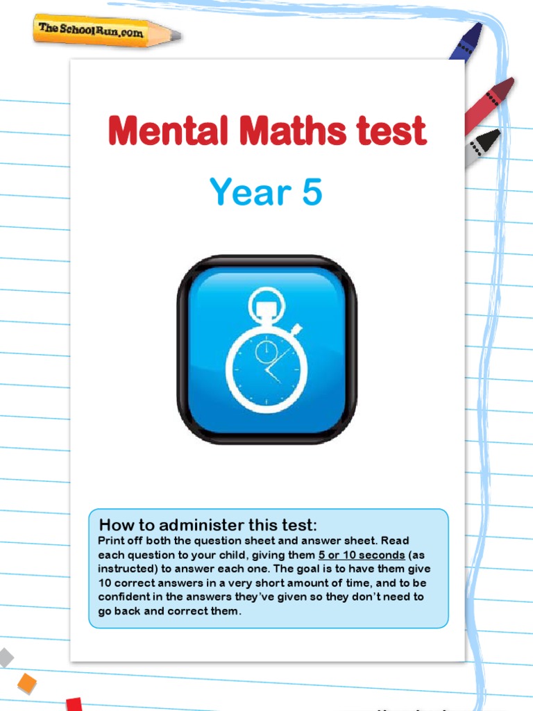Mental Maths Test: Year 5 | PDF | Career & Growth