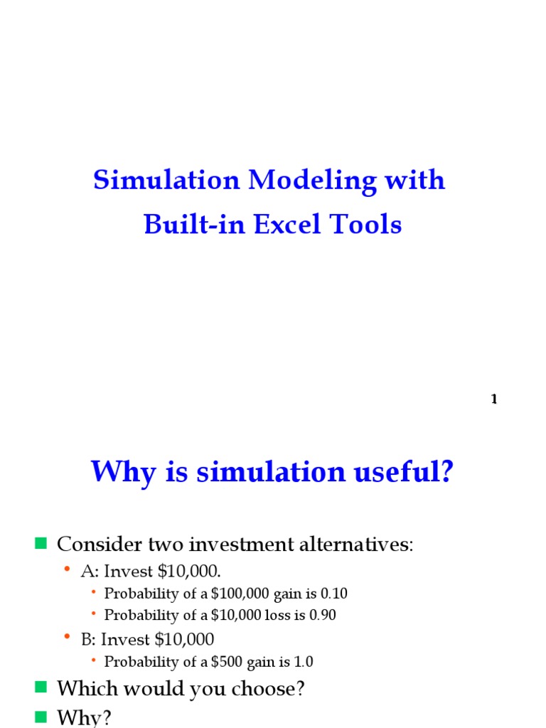 07a - Simulation Modeling | PDF | Simulation | Risk