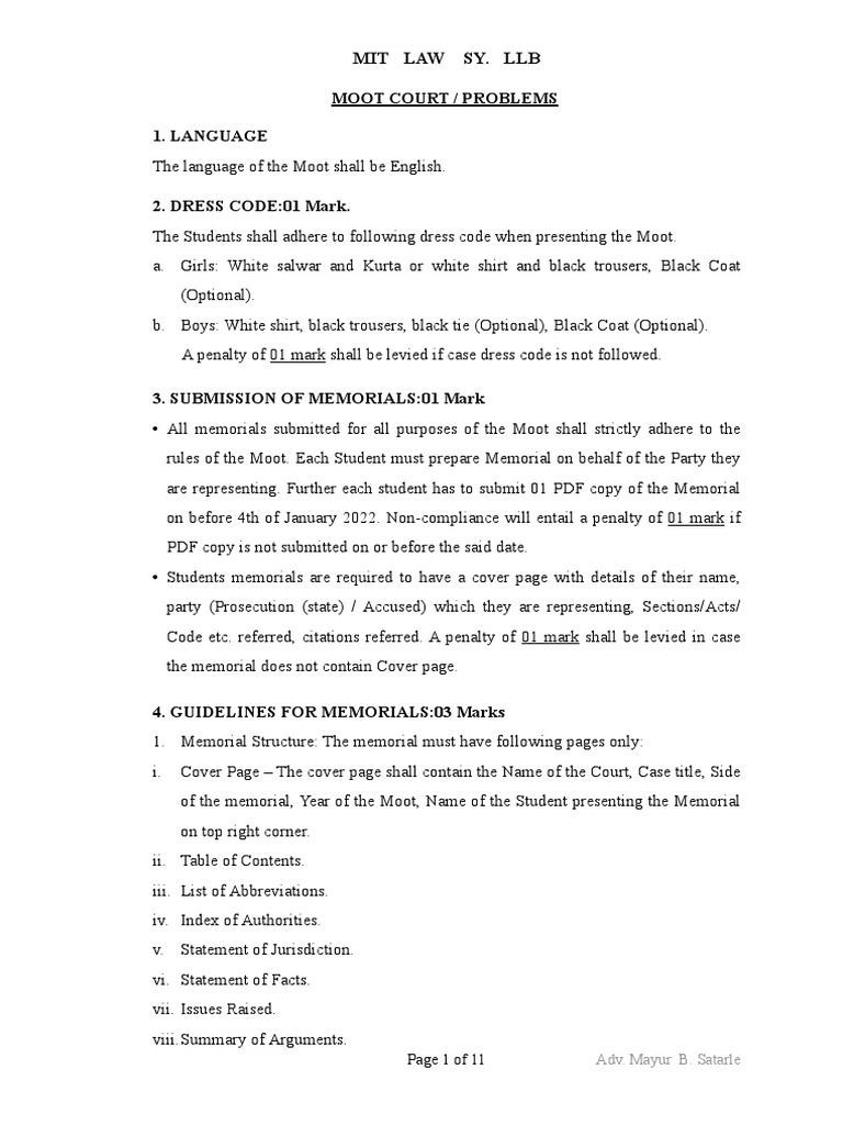 Sorabai Moot Court Compendium Guide | PDF | Mootness