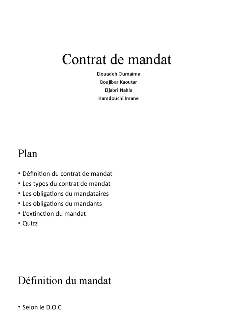 Contrat de Mandat | PDF | Justice | Crime et violence
