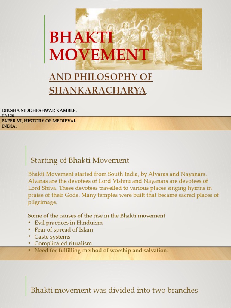 Bhakti Movement: and Philosophy of Shankaracharya | PDF | Bhakti ...