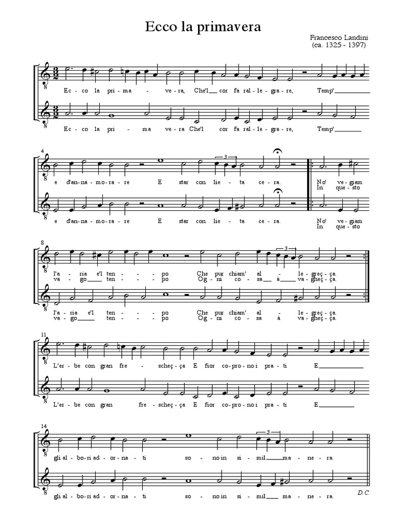 Landini - Ecco La Primavera | PDF