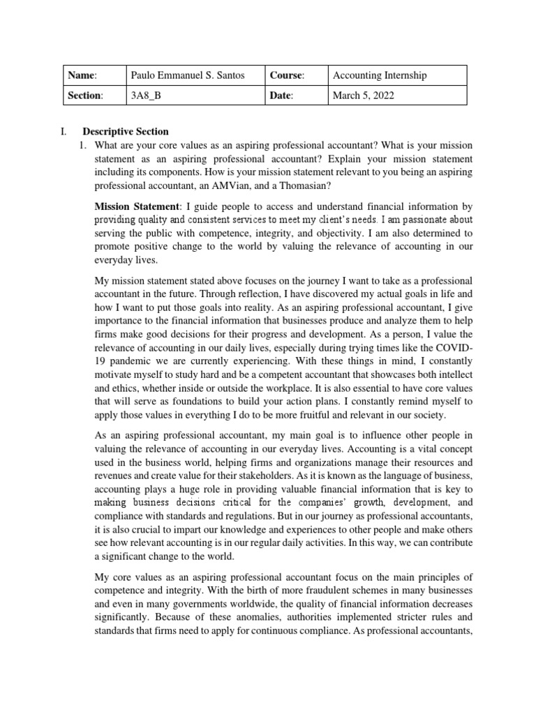 IPAR - Form 1 (Santos, Paulo Emmanuel) | PDF | Audit | Accounting