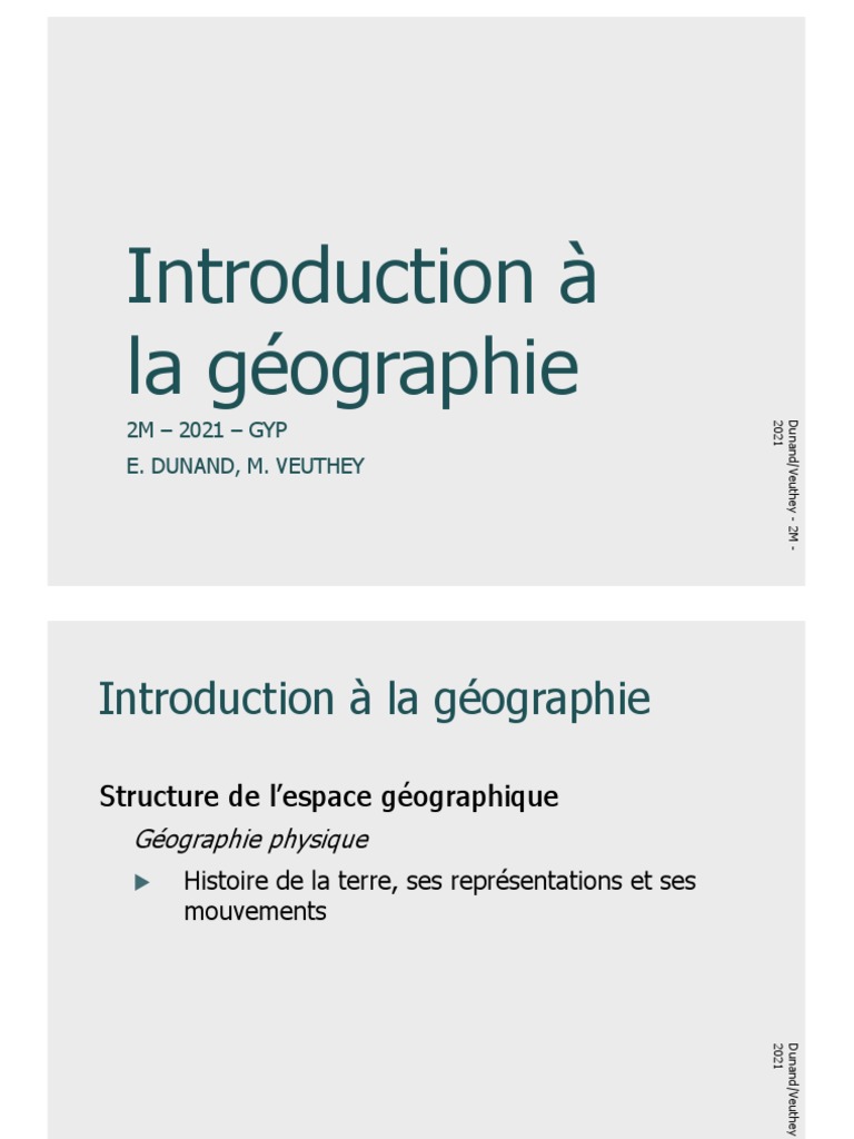 1C - 2021 - Theme1 - Introduction-A-La-Geographie - 1.structure de La ...