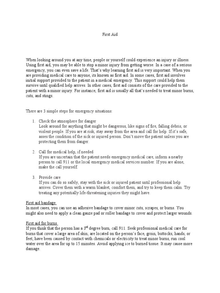 The Essentials of First Aid: A Comprehensive Guide to Treating Minor ...