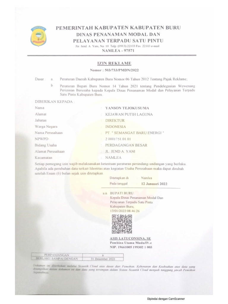 Izin Reklame | PDF