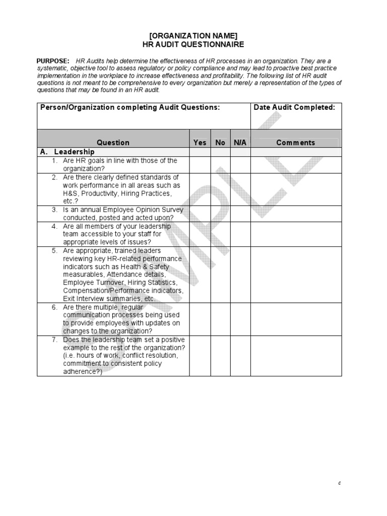 HR Audit | PDF | Employment | Occupational Safety And Health