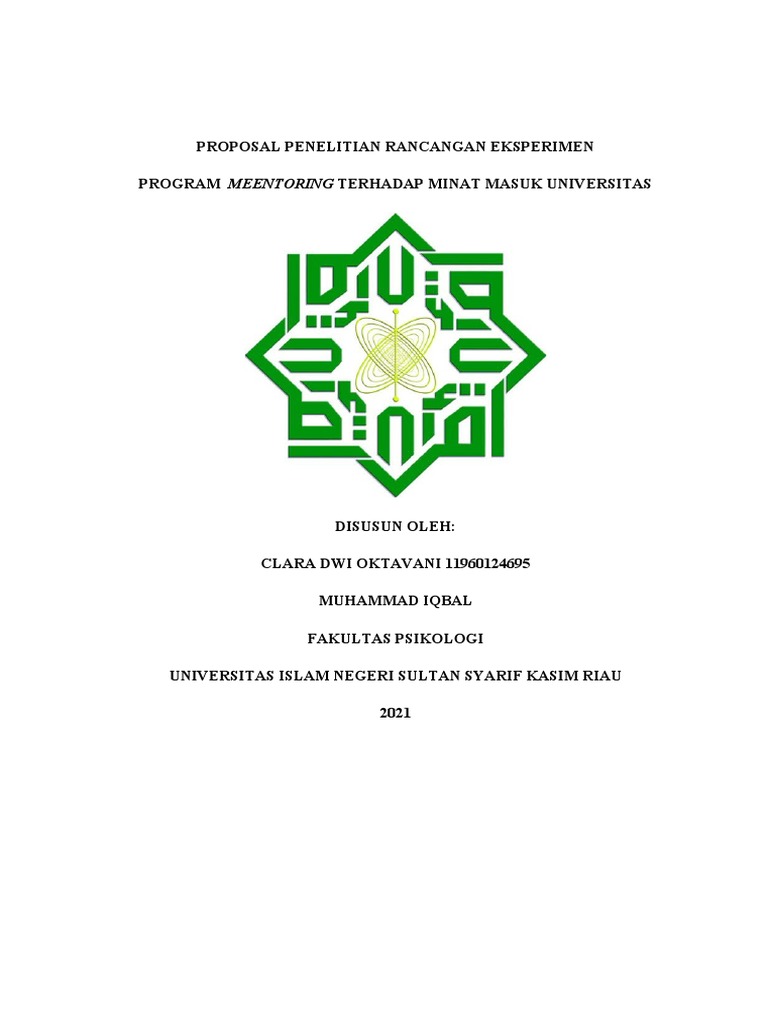 Proposal Penelitian Rancangan Eksperimen | PDF