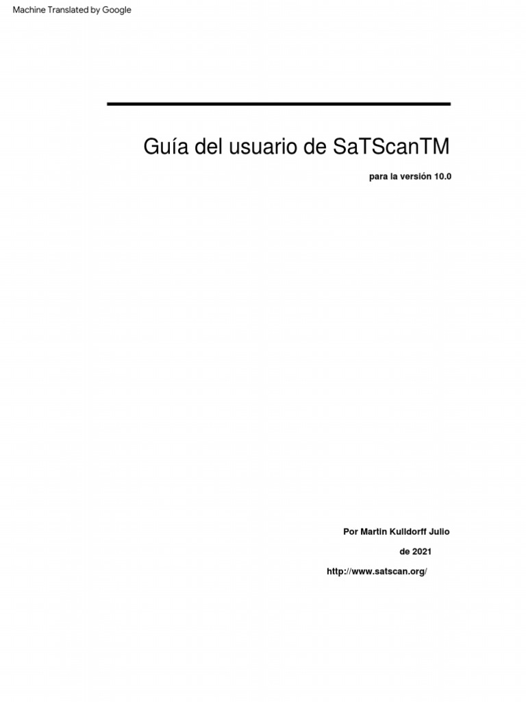 SaTScan Users Guide | PDF