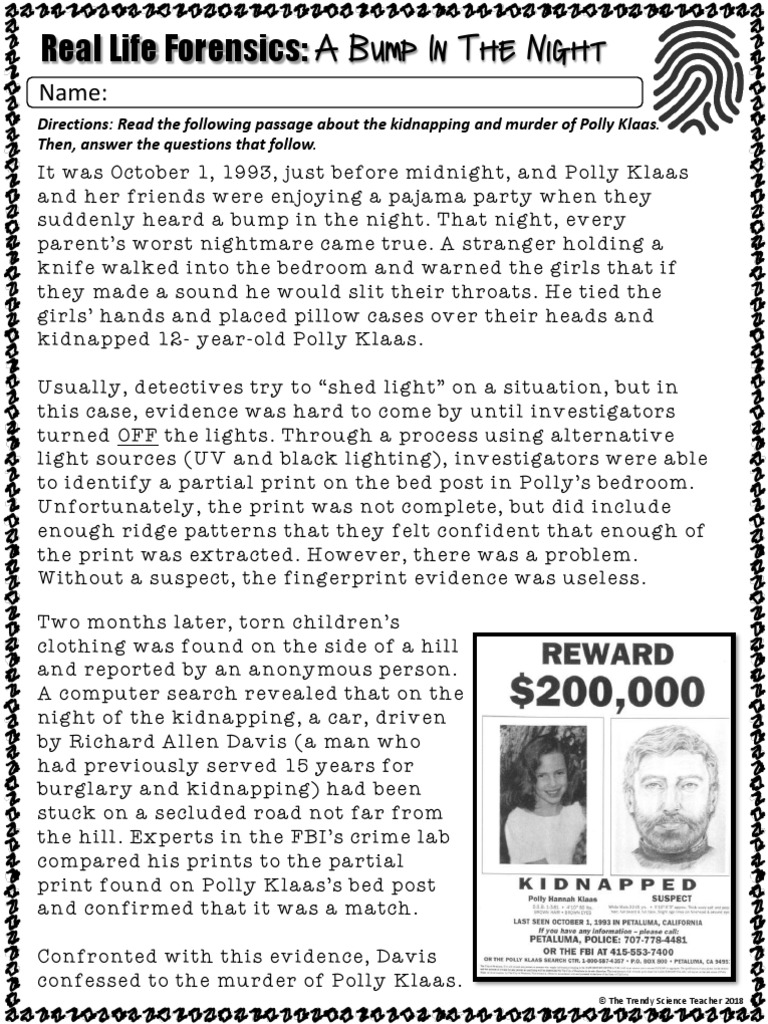 HW 2 Fingerprint Science Doodles - Real Life Case | PDF | Fingerprint ...