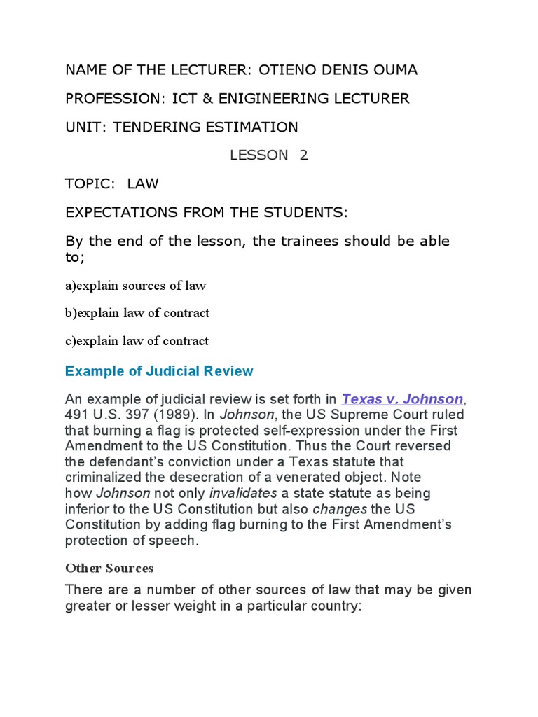 Lesson 2: Example of Judicial Review | PDF | Precedent | Common Law