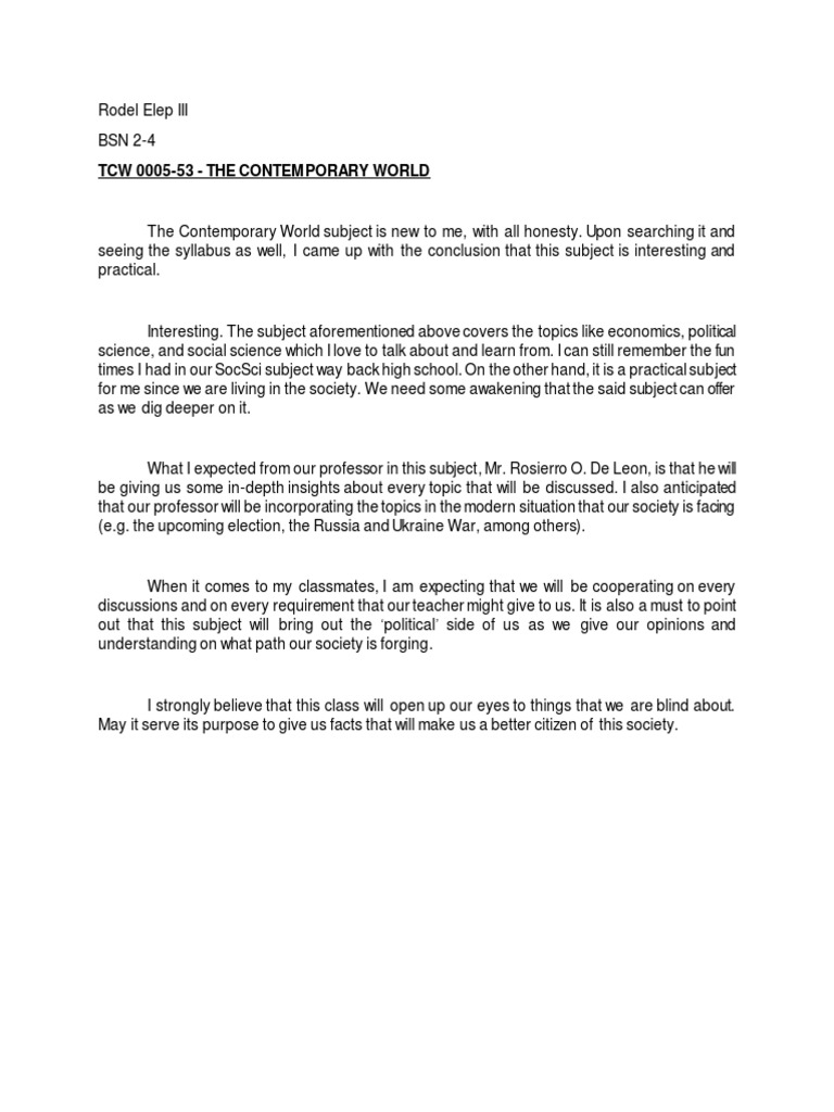 ELEP III, Rodel P - TCW - Asynchronous Activity 1 | PDF | Science & Mathematics | History