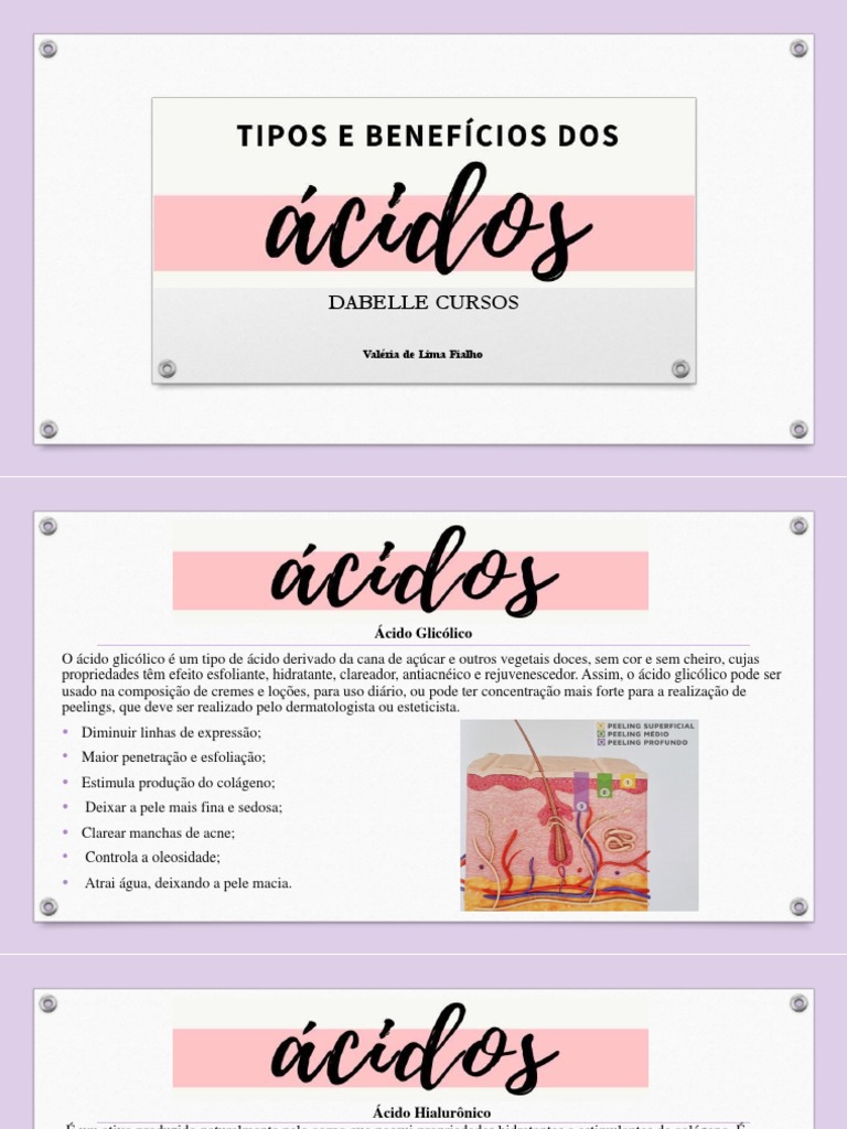 Tipos de Ácidos | PDF | Pele | Antioxidante