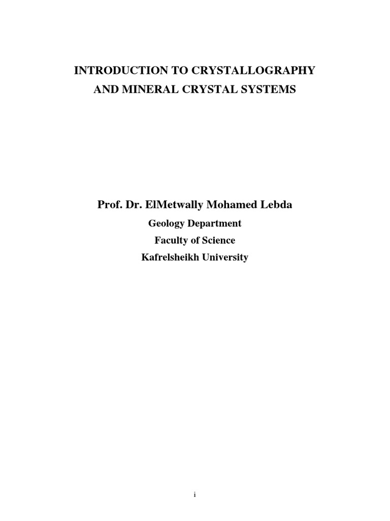 Introduction in Crystallography | PDF | Crystal | Crystal Structure