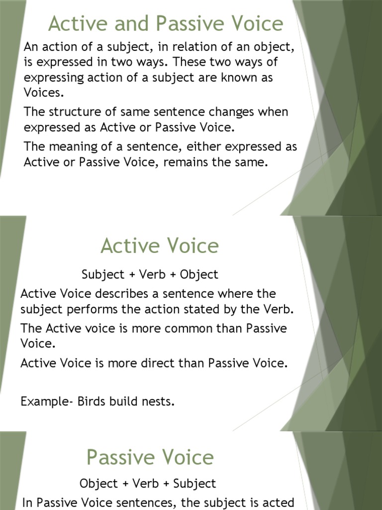 Notes - GE (Active and Passive Voice) | PDF