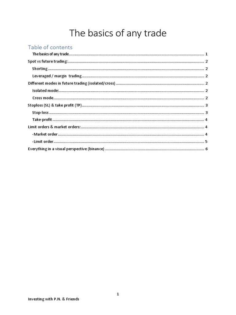 Basics of Trading | PDF | Order (Exchange) | Leverage (Finance)