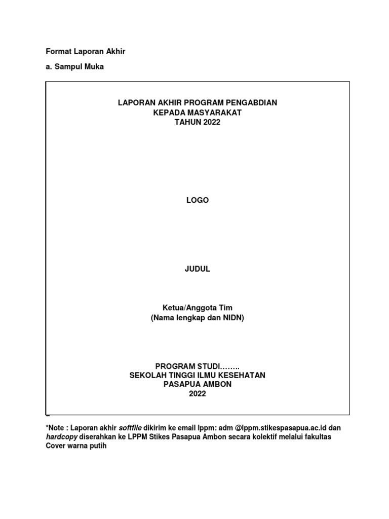 Format Laporan Akhir Pengabdian | PDF