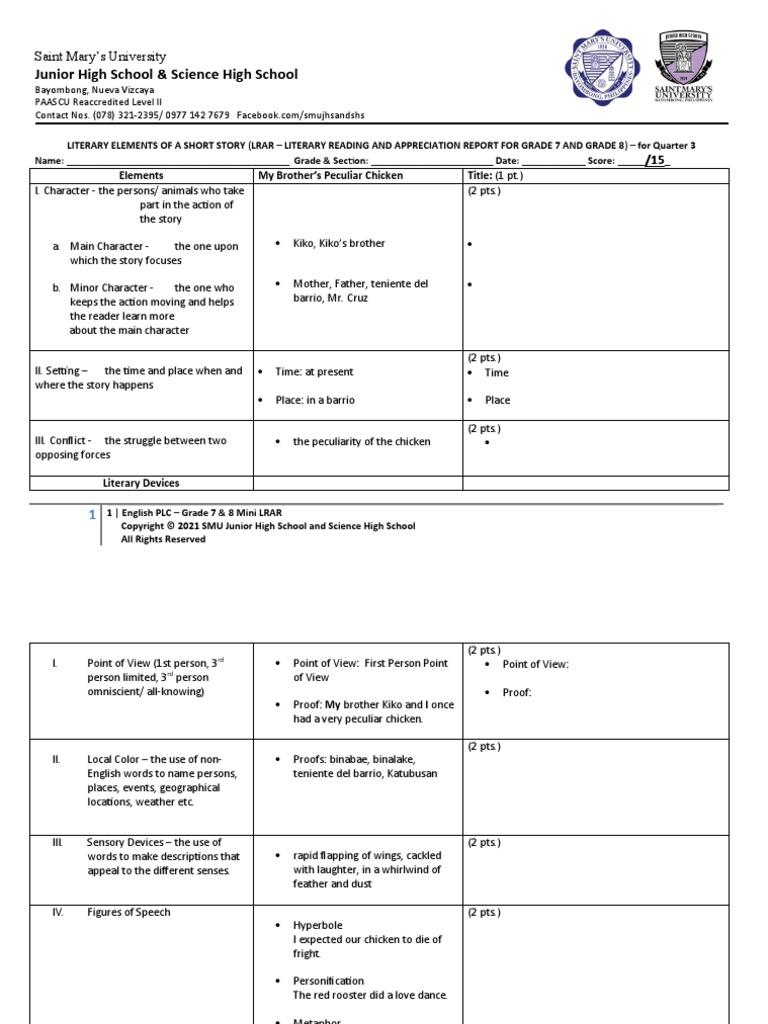 Mini LRAR G7G8 2021-2022 - Q3 W1 | PDF | Narration