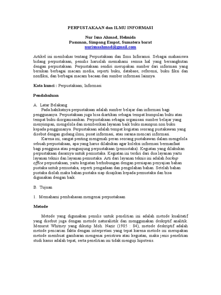 Relevansi Perpustakaan dan Ilmu Informasi | PDF | Seni & Disiplin Bahasa