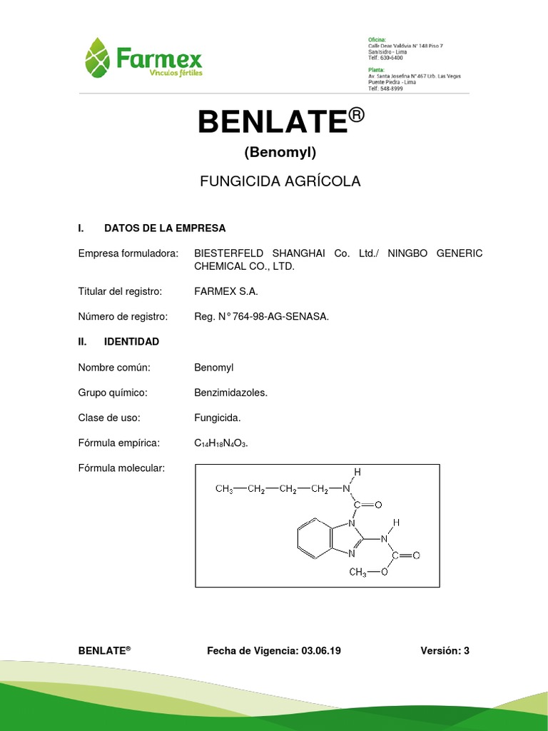 Benlate FT v3 | PDF | Agua | Ciencias fisicas