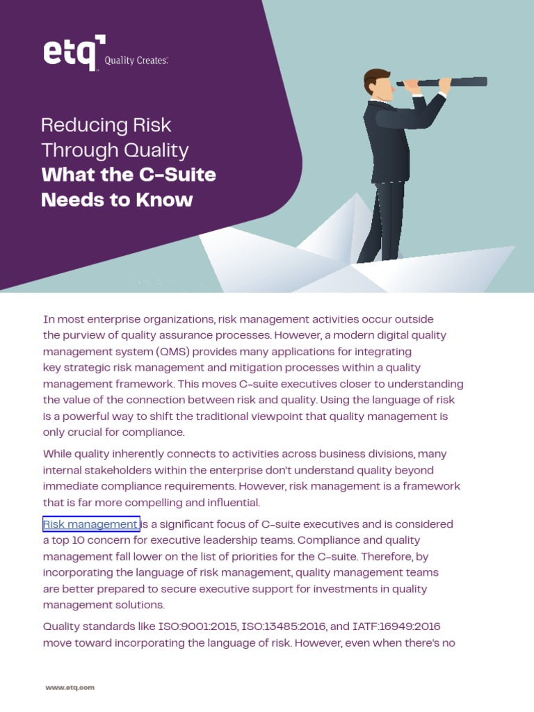 Reducing Risk Through Quality What The C-Suite Needs To Know | Download ...