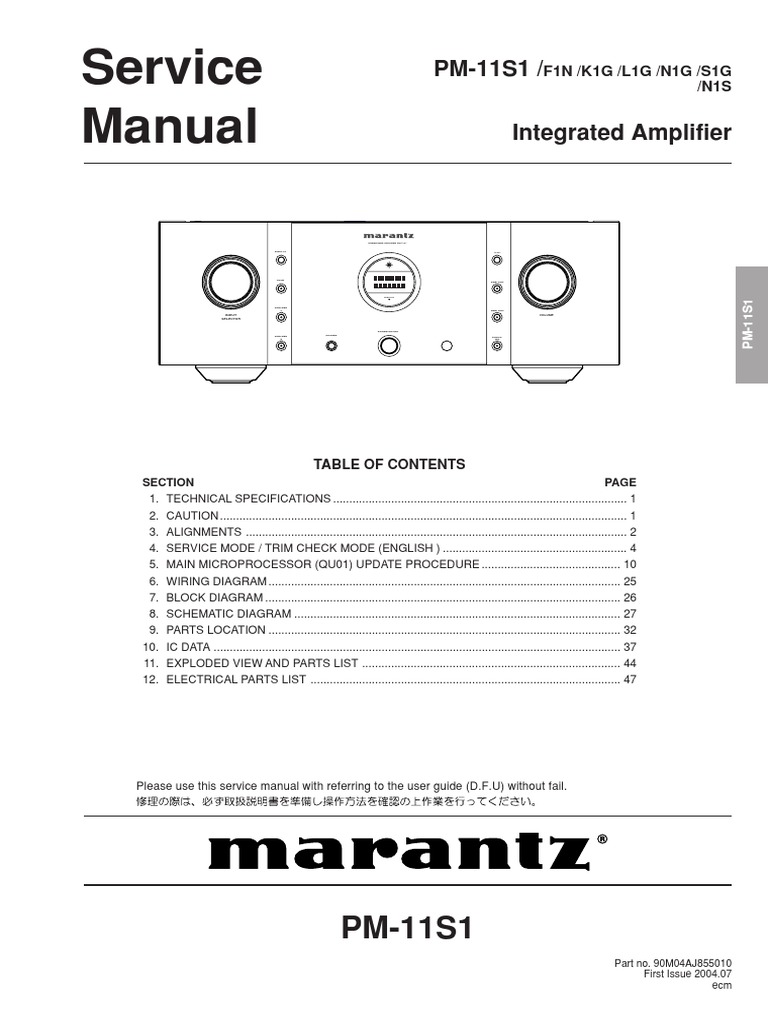 Service Manual: F1N /K1G /L1G /N1G /S1G /N1S | PDF | Voltage | Amplifier