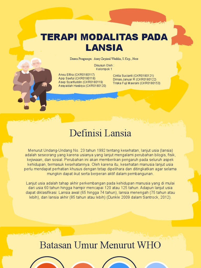 Terapi Modalitas untuk Kesehatan Lansia | PDF