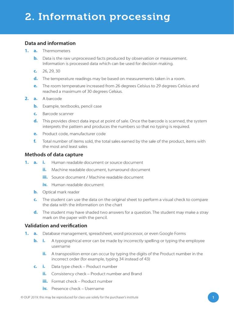 Csec It Work Book Answers 02 | PDF | Barcode | Information Technology Management