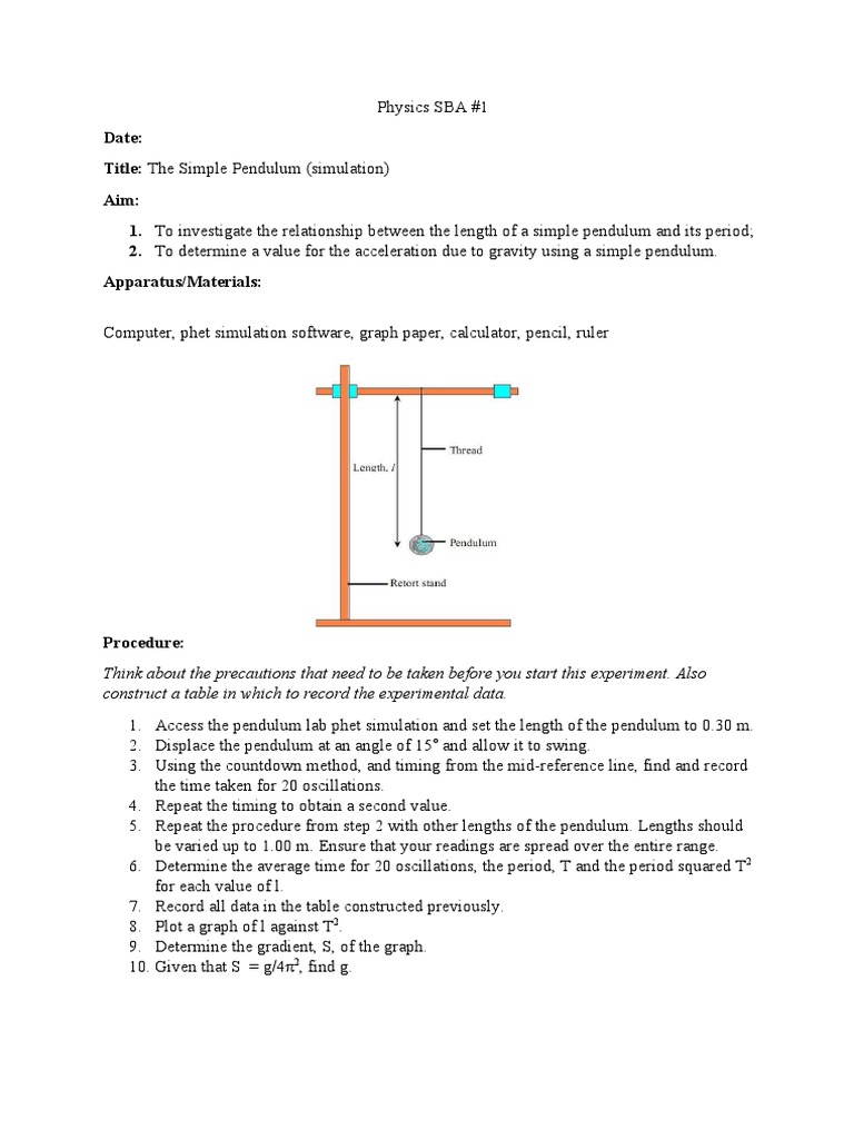 Physics SBA 1 | PDF