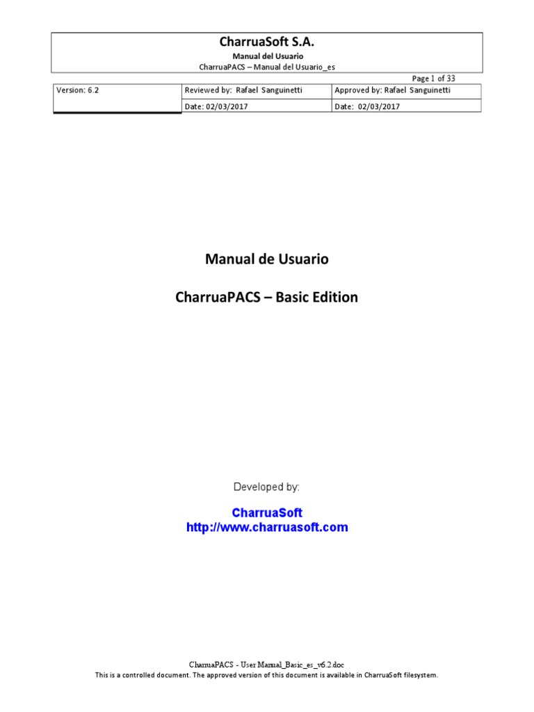 Manual de Usuario CharruaPACS 6.2 | PDF | Redes | Internet y web