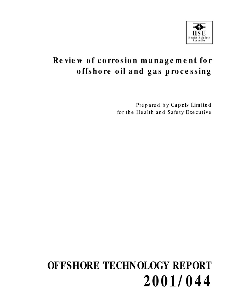 Hse Oto 44 2001 Corrosion Manangement For Oil And Gas Processing Pdf