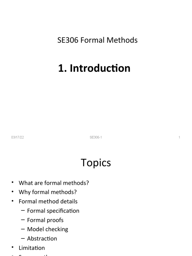 Intro To Formal Methods | PDF