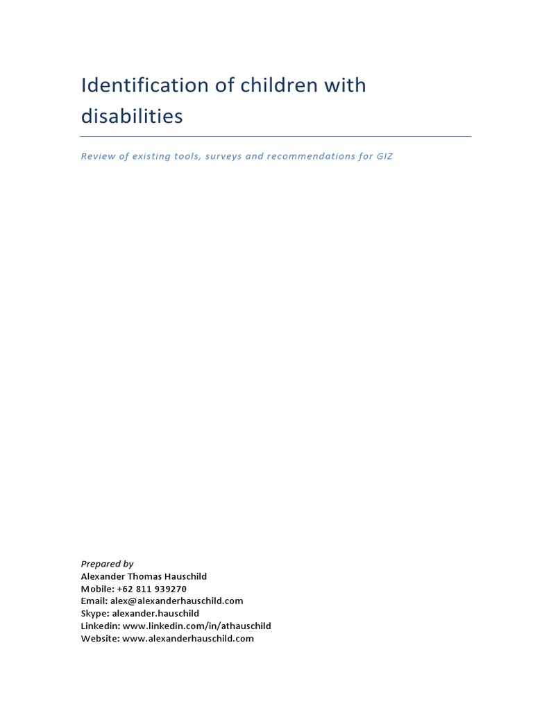 06 - Identification of Children With Disabilities | Download Free PDF ...