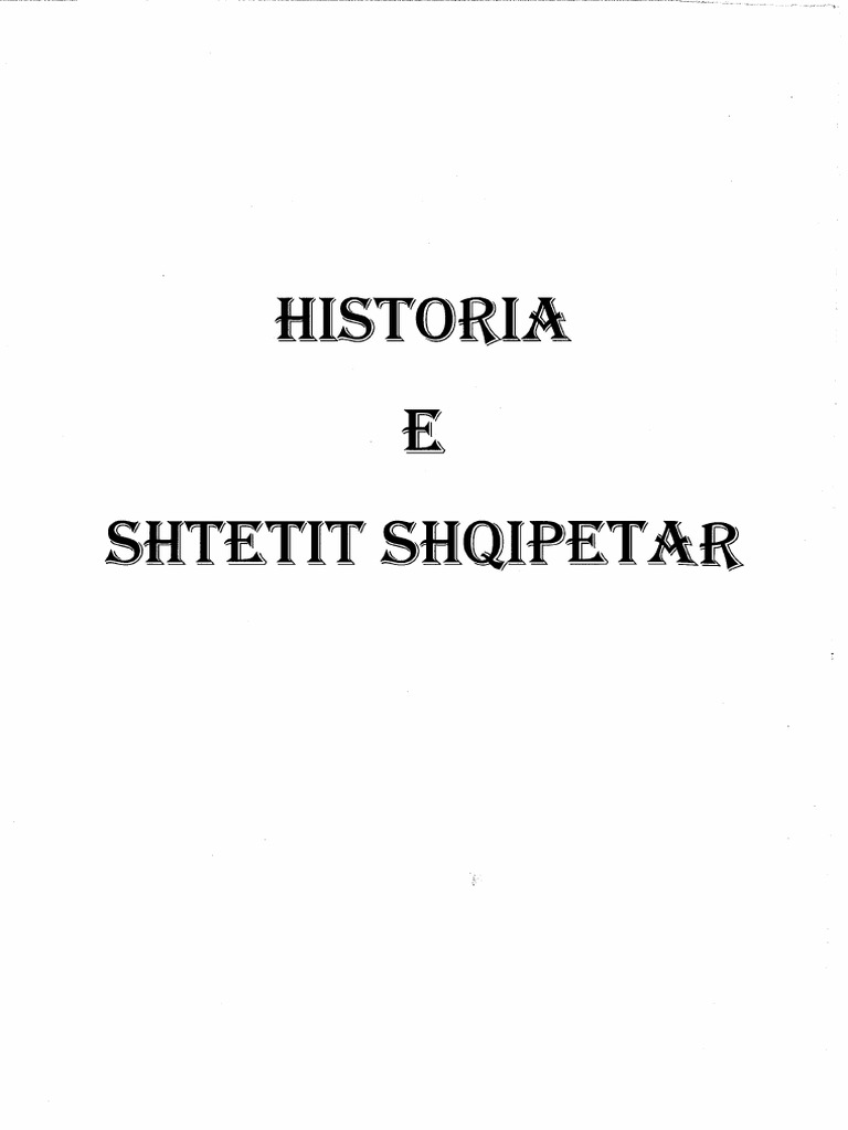 Historia e Shtetit Shqipetar | PDF