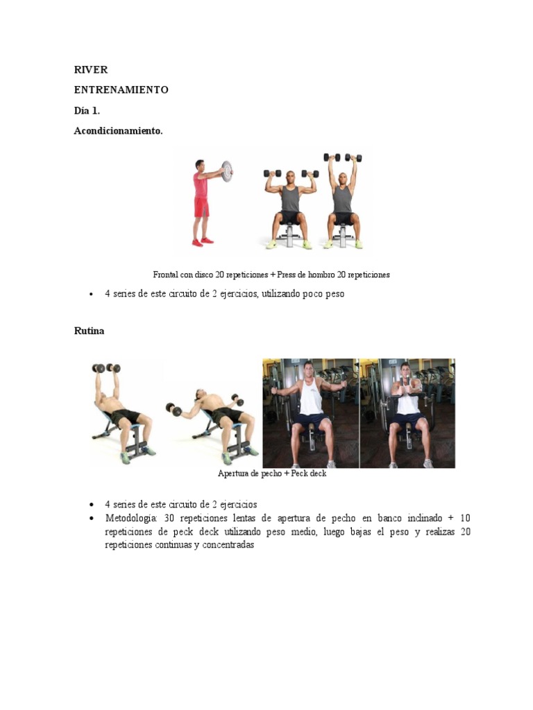 Rutina de Entrenamiento con Mancuernas | PDF | Determinantes de la ...