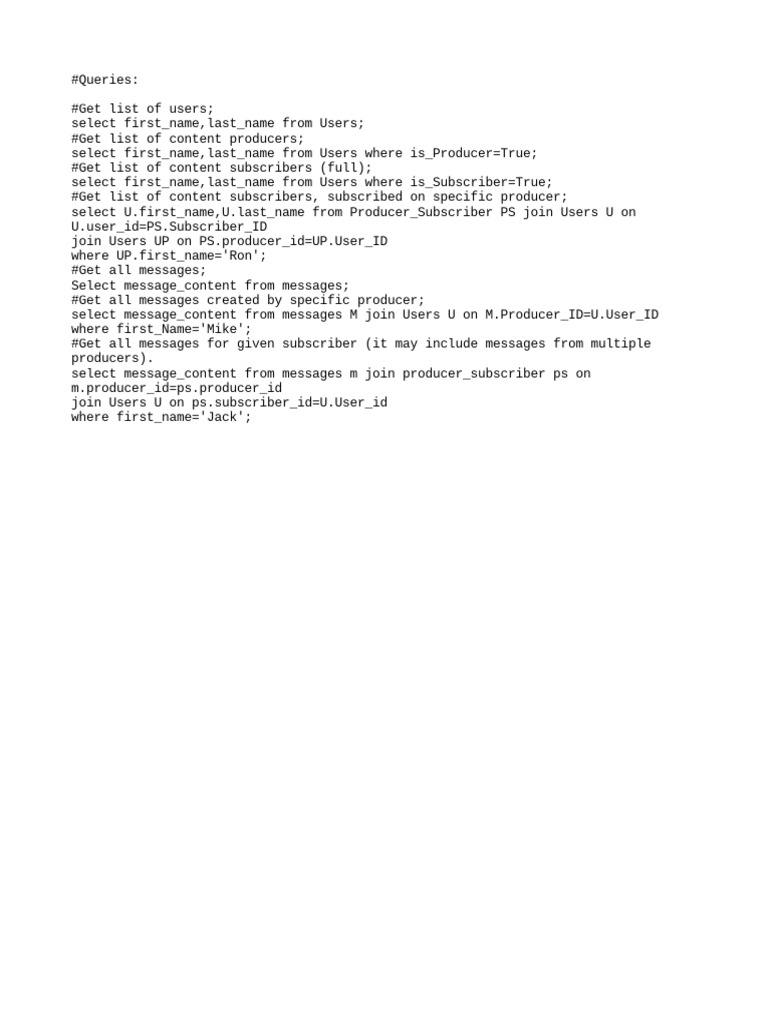Queries Pdf